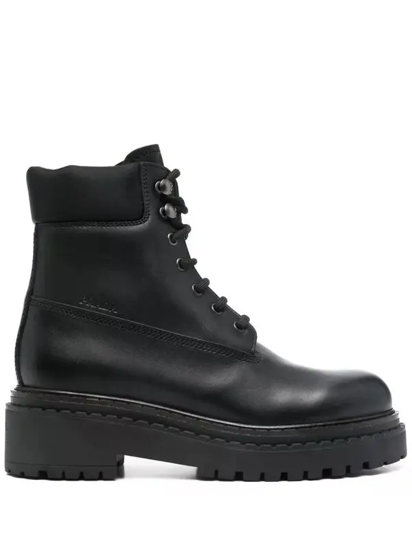 Prada Leather Combat Boots