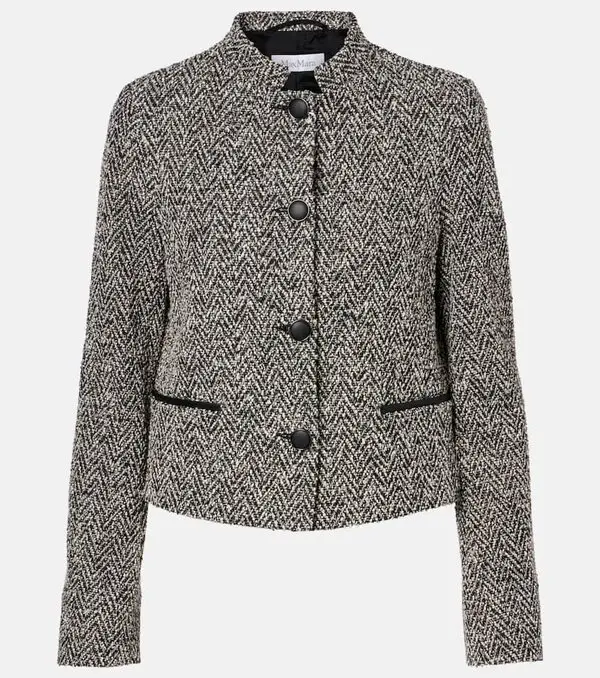 Max Mara Donald Cotton And Wool-blend Jacket - Grey