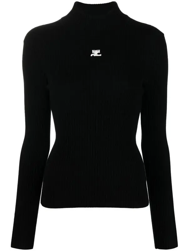 COURREGES Reedition Logo Knitted Turtleneck Sweater