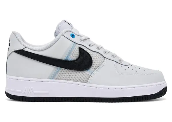 Nike Air Force 1 Low '07 Lv8 Se Mesh Tape Sneakers - Photon Dust/university Blue/white