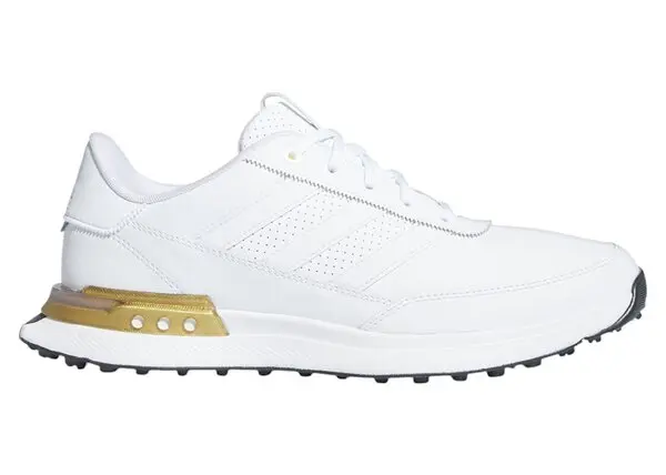 Adidas S2g 24 Leather Spikeless Golf Sneakers - Cloud White/gold Metallic