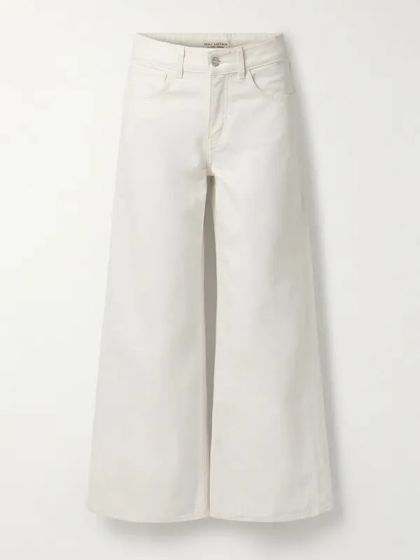NILI LOTAN Marlene Cropped High-rise Wide-leg Jeans
