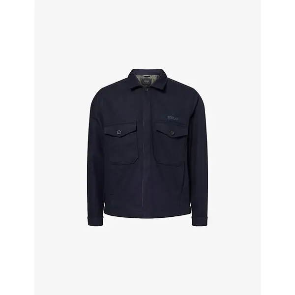 REPLAY Brand-patch Long-sleeves Woven Jacket