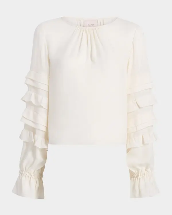 Cinq À Sept Anta Ruffled Long-sleeve Top