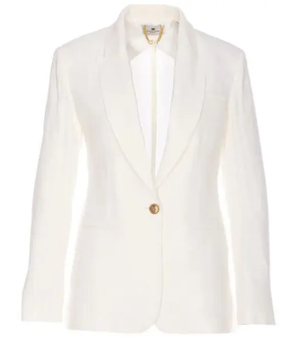 Elisabetta Franchi Classic Notched Lapel Jacket - Beige
