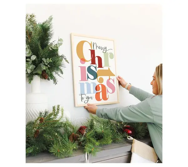 SINCERE SURROUNDINGS 24' Christmas Colorful Ove Rlap Frame