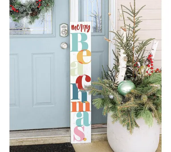 SINCERE SURROUNDINGS 47' Merry Beach-mas Porch Board