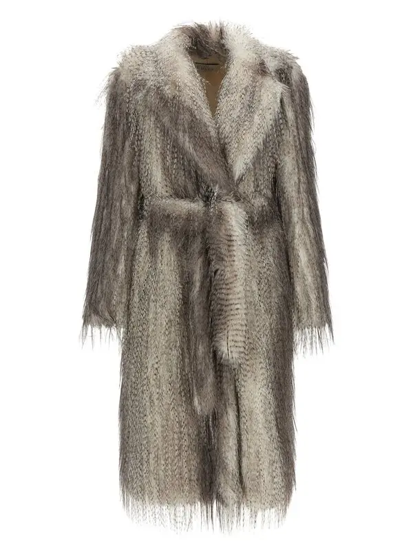 Giuseppe Di Morabito Long Eco-fur Coat - Gray