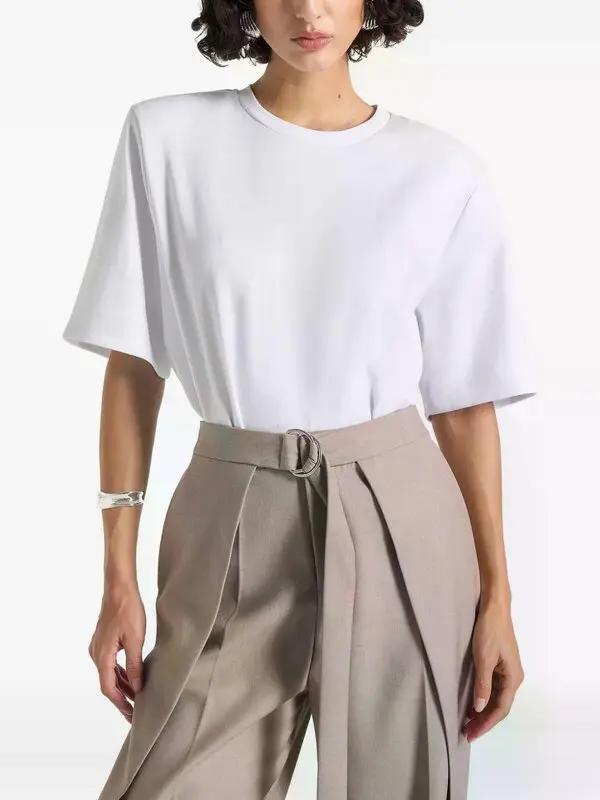 Manière De Voir Wide-shoulder Bodysuit T-shirt - White