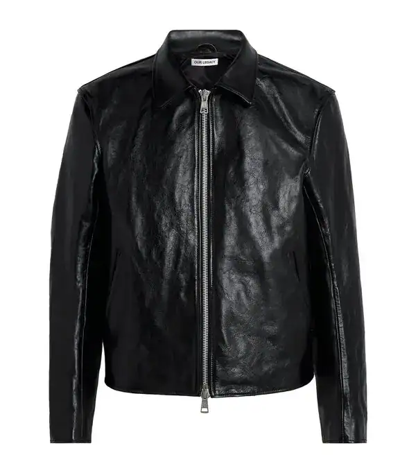 Our Legacy Leather Mini Jacket - Black | Editorialist