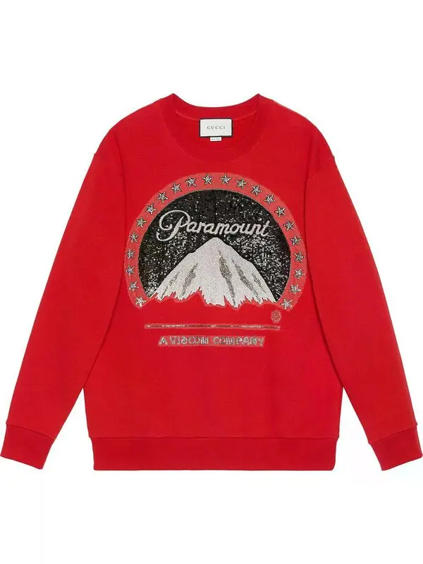 Red Paramount Gucci Sweatshirt GUCCI ,,Paramount ''embroidered
