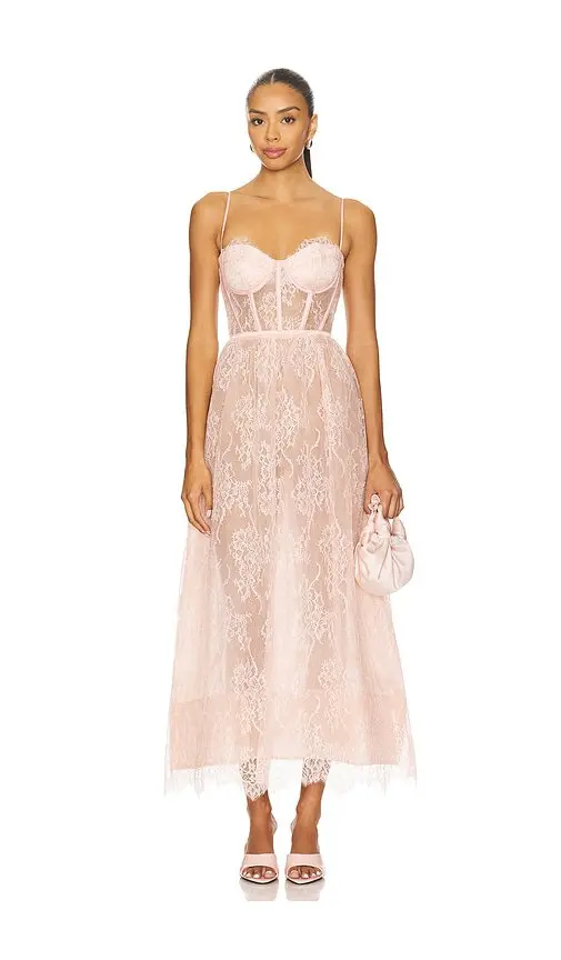 lace slip dress midi Shapewear Lace Corset Midi Dress | Built-In Waist Sculpt main image 1