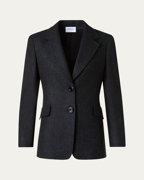 Akris Heavy Wool Boyfriend Jacket