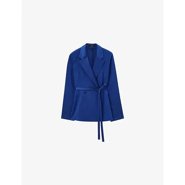 JOSEPH Joubert Double-breasted Silk-satin Jacket - Cobalt