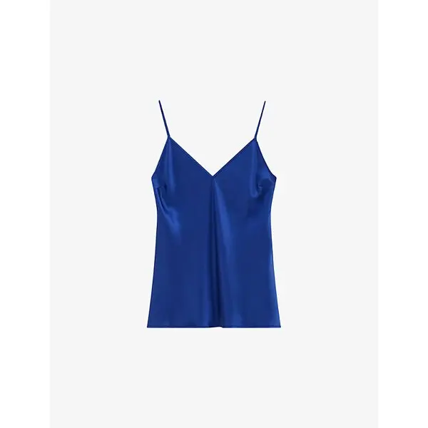 JOSEPH Clea V-neck Silk-satin Camisole Top - Cobalt