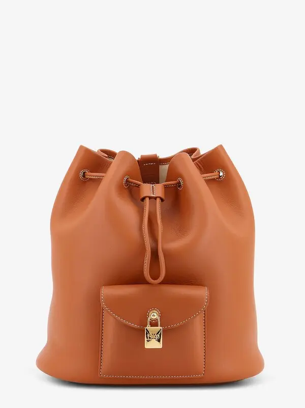 Loro Piana Extra Drawstring L27 Leather Backpack - Brown