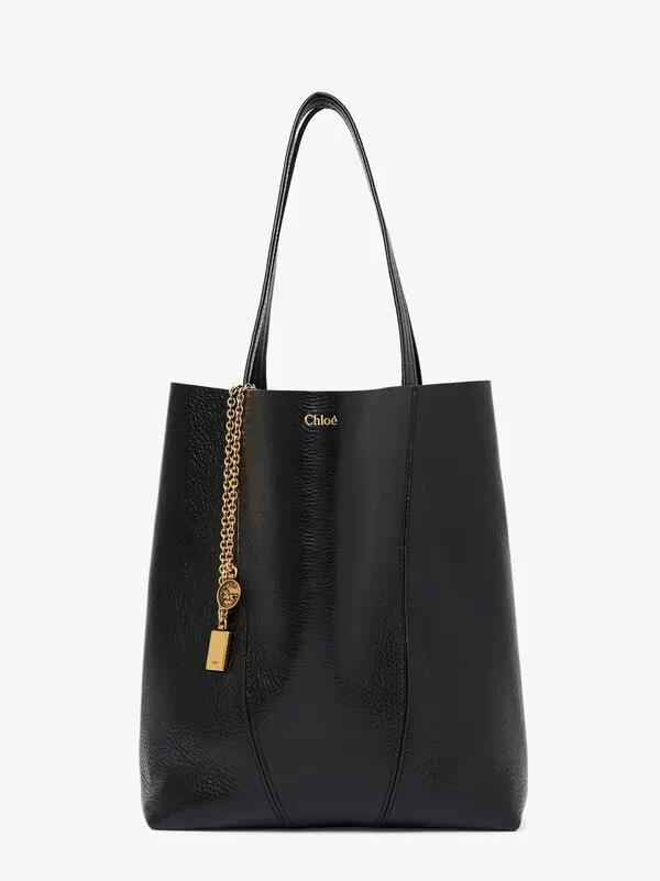 Chloé Spin Leather Shoulder Bag - Black