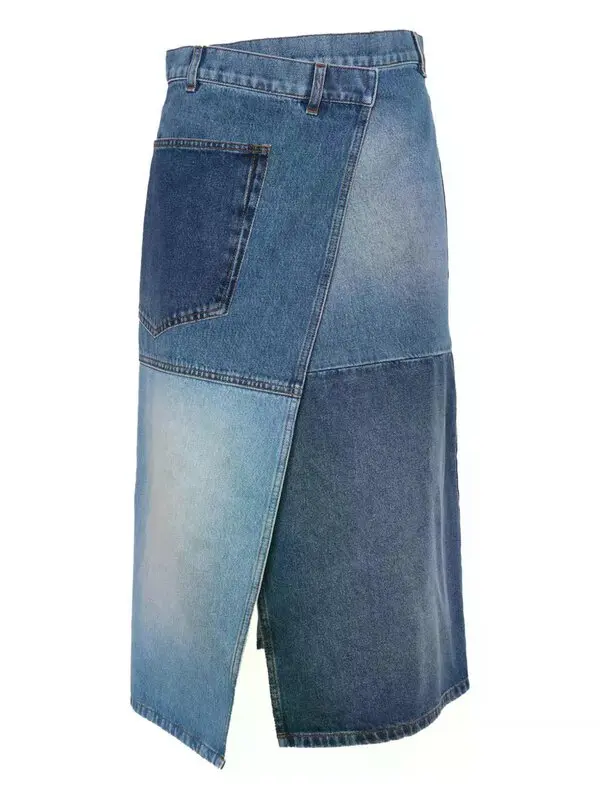 Philosophy Di Lorenzo Serafini Patch Denim Midi Skirt