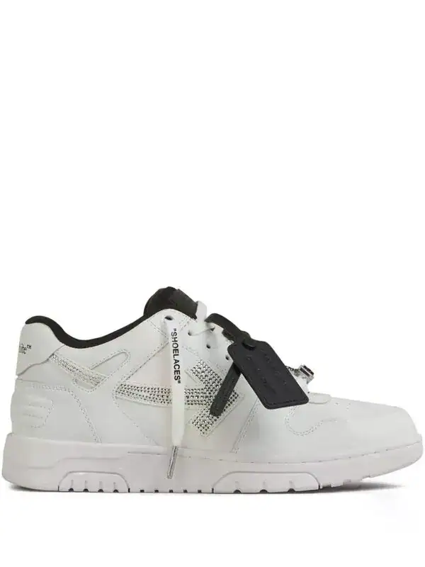 Off-White Out Of Office Crystal-Embellished Sneakers In White - 10