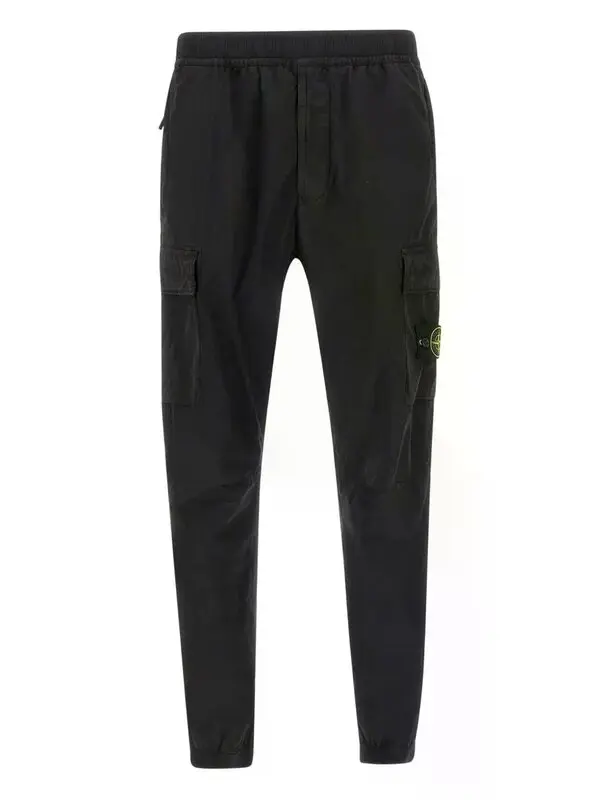Stone Island Elasticated-waist Cargo Trousers - Black