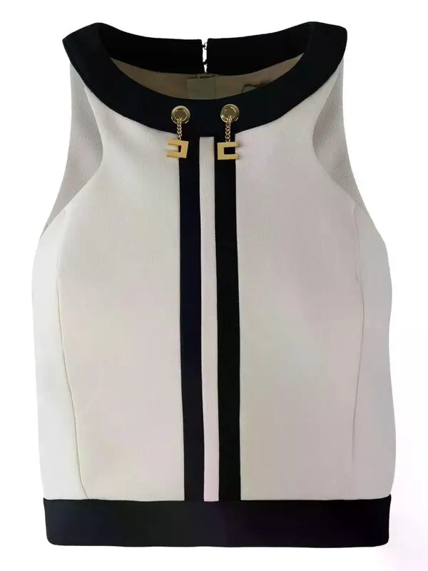 Elisabetta Franchi Logo-detail Sleeveless Top - White