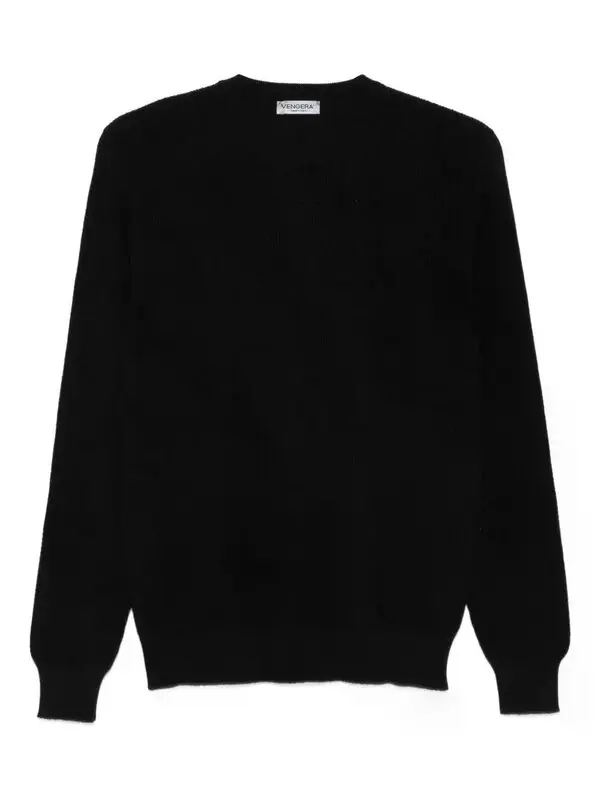 VENGERA Ribbed Wool Sweater - Black