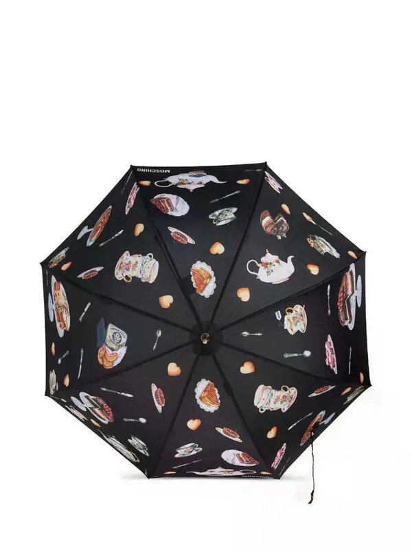 Moschino Printed Umbrella - Black