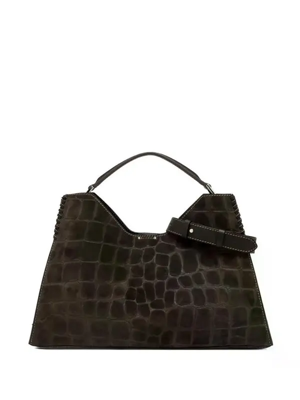 GIANNI CHIARINI Aurora Crocodile-effect Leather Shoulder Bag