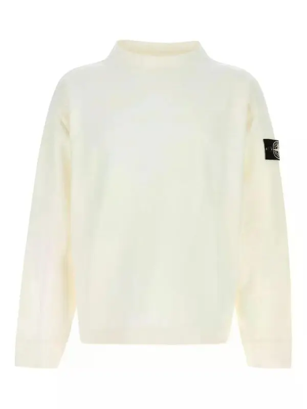 Stone Island Cotton Sweatshirt With Elbow Patches - White