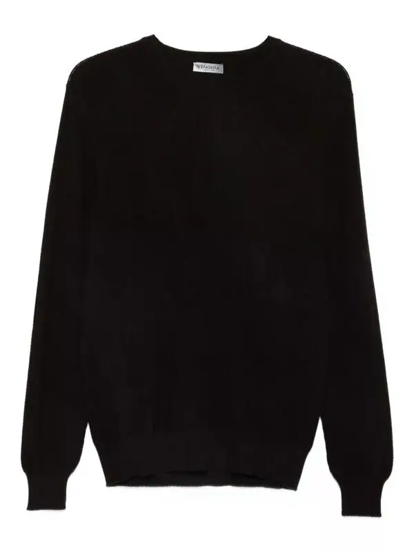 VENGERA Ribbed Wool Sweater - Brown