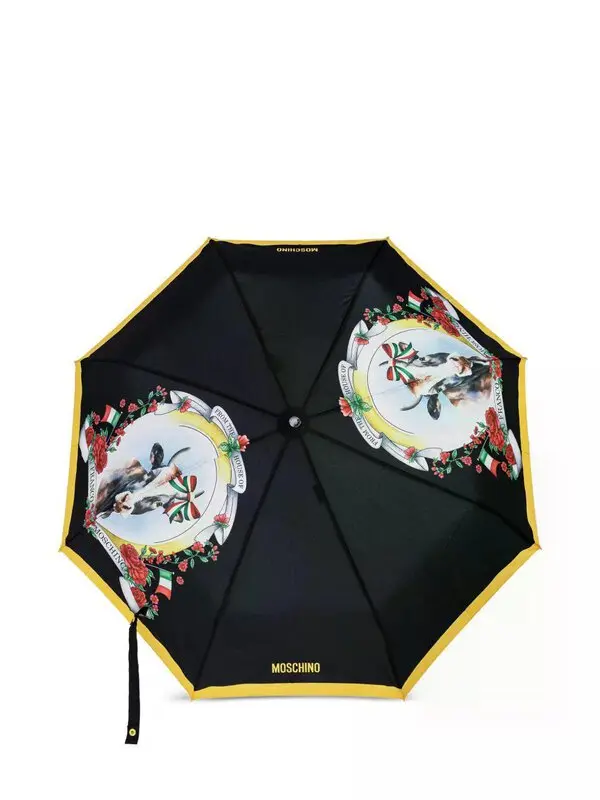 Moschino Printed Umbrella With Trim