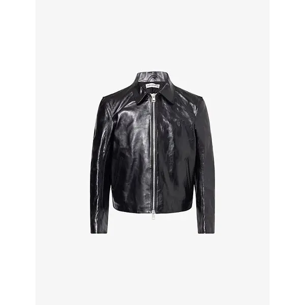 Our Legacy Relaxed-fit Leather Jacket - Top Dyed Black