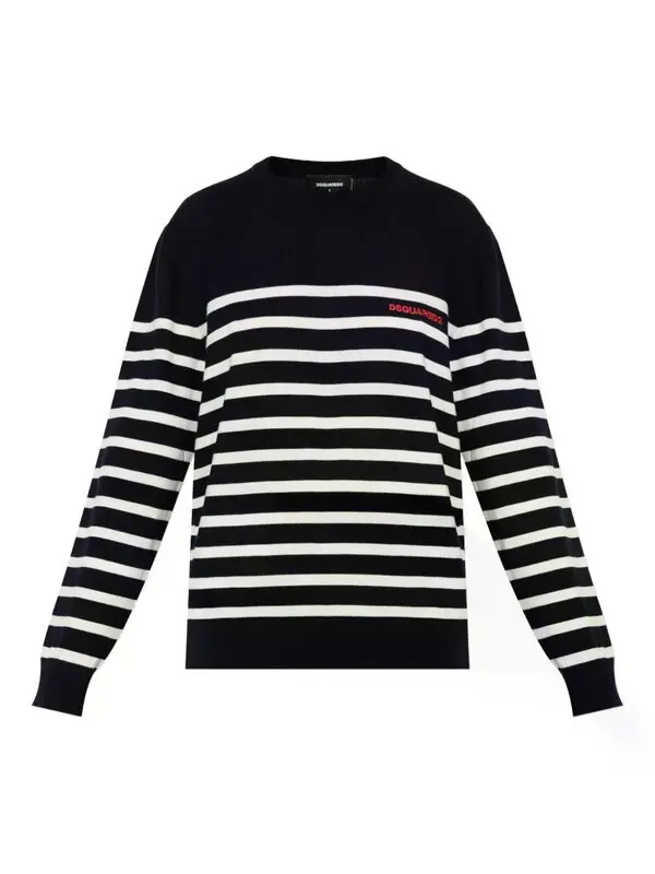 Dsquared2 Striped Wool Sweater - Blue