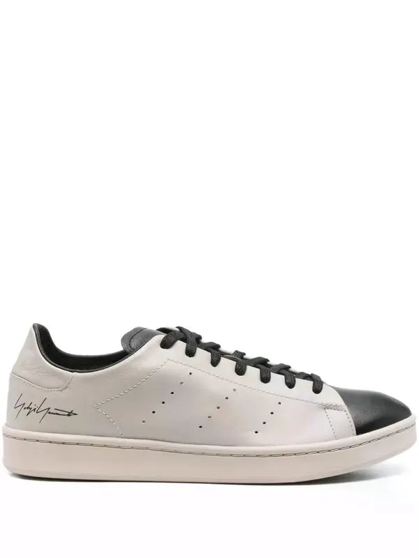 Y3 Leather Panelled Sneakers - Grey
