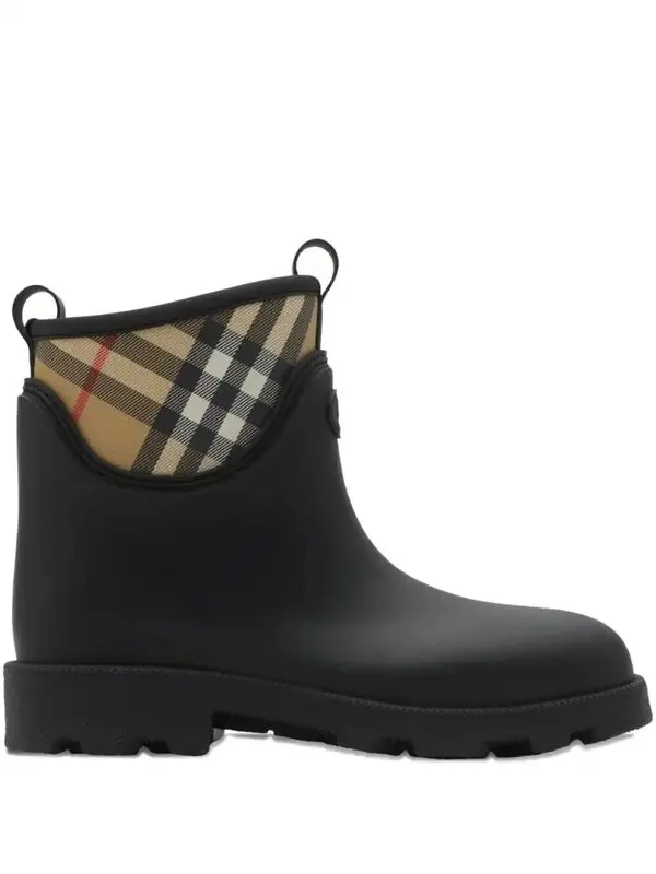 Burberry Check-detailed Rain Boots - Black