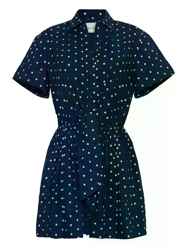 Cara Cara Asbury Polka-Dot Mini Dress - Blue - 50% Off | Editorialist