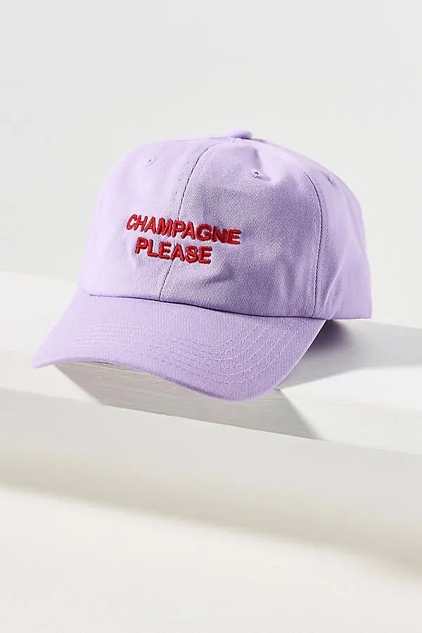 Intentionally Blank Embroidered Baseball Cap - Champagne Please