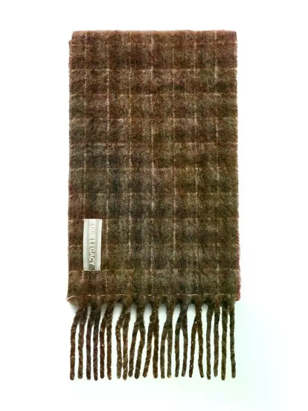 Our Legacy Checked Fringed Scarf - Brown