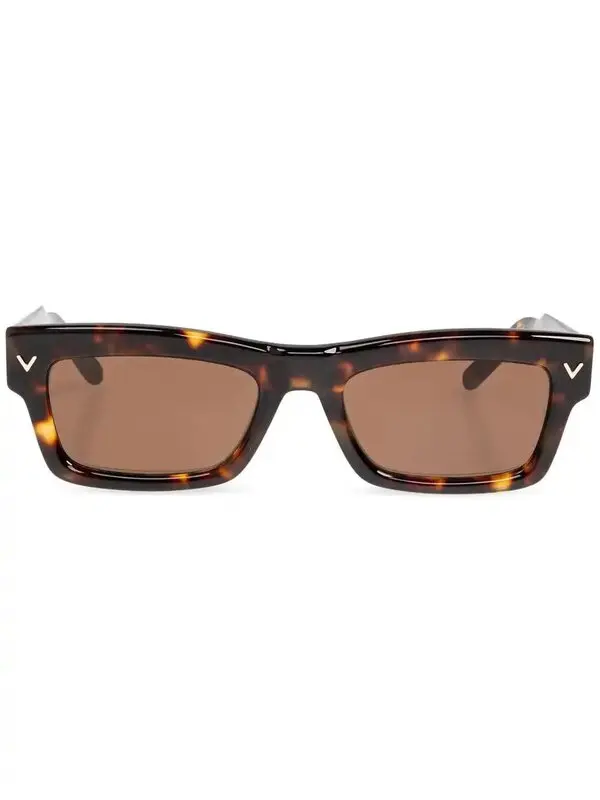 VALENTINO GARAVANI EYEWEAR Rectangle-frame Sunglasses - 134b Brown