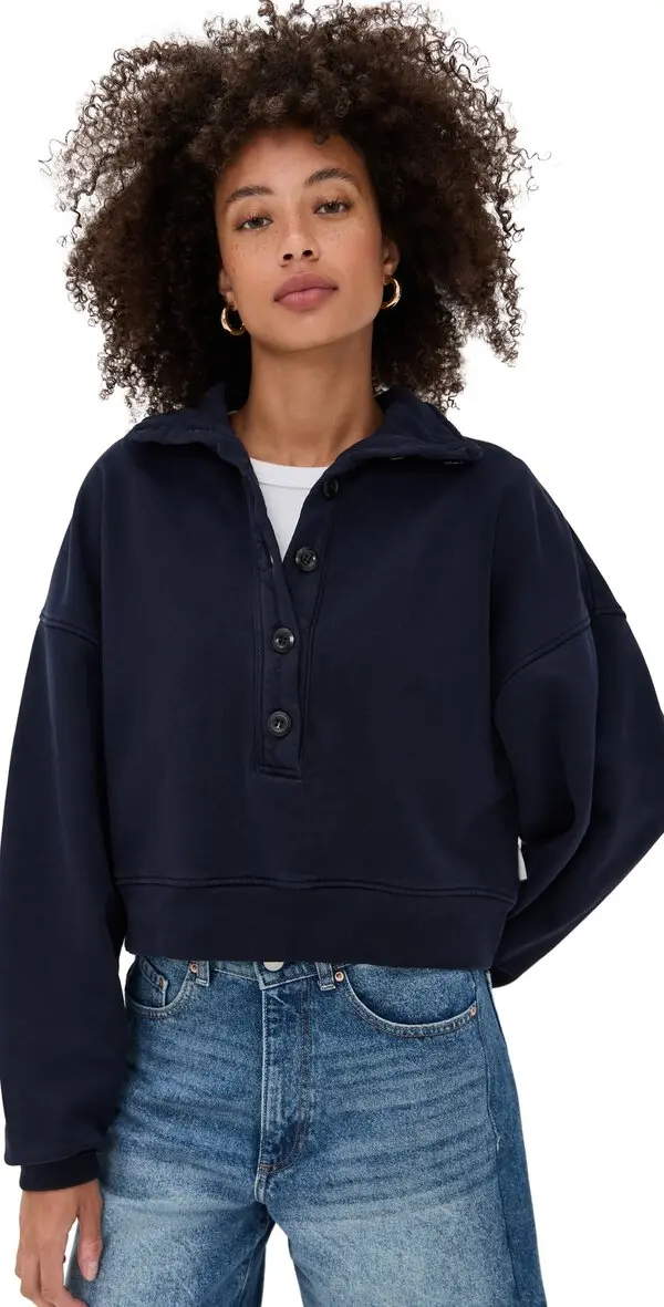Citizens Of Humanity Mirelle Funnel Neck Top - Navy