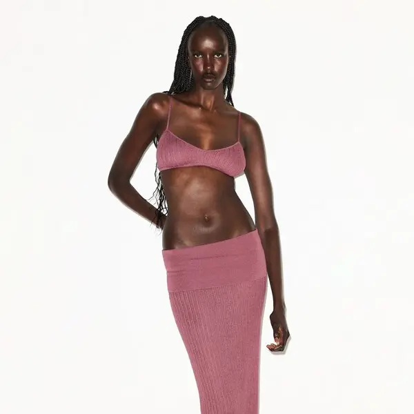 SKIMS Sheer Knit Bralette - Beet