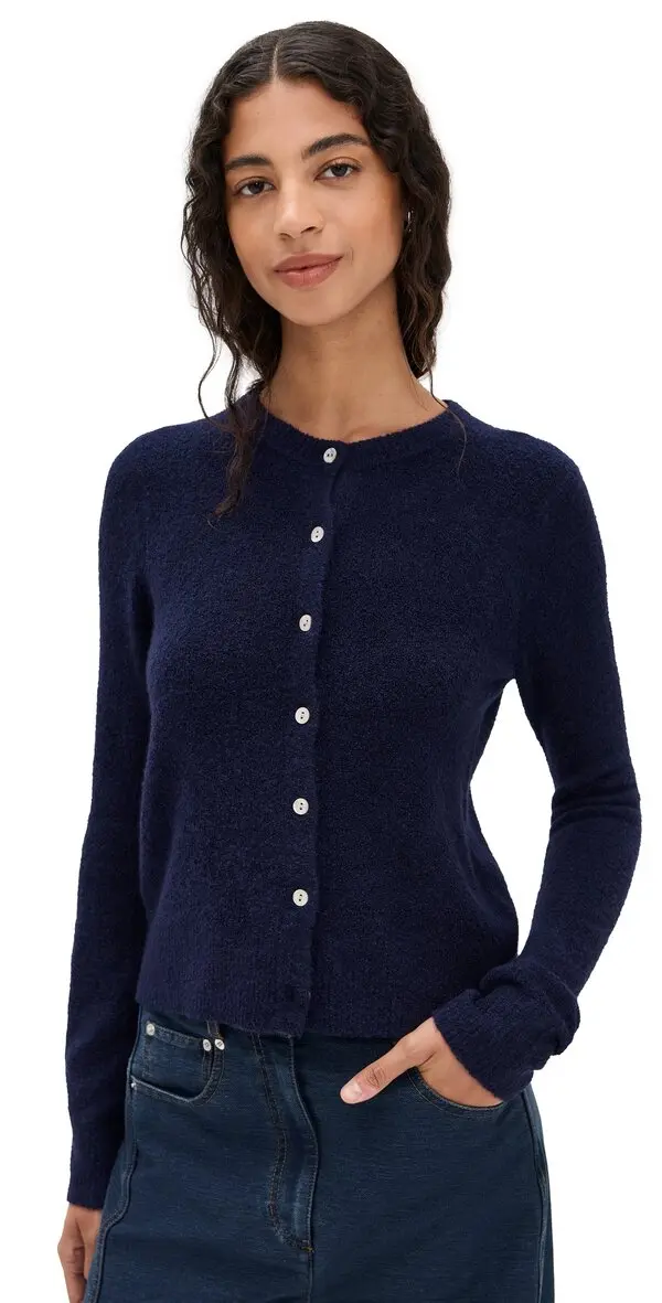 Vince Boucle Knit Cardigan - Twilight