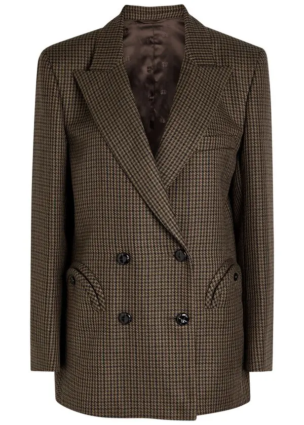 BLAZÉ MILANO Everynight Houndstooth Wool Blazer - Brown