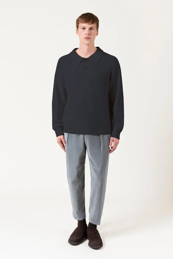 AUTORE Burton Wool And Cashmere Polo Shirt - Grigio