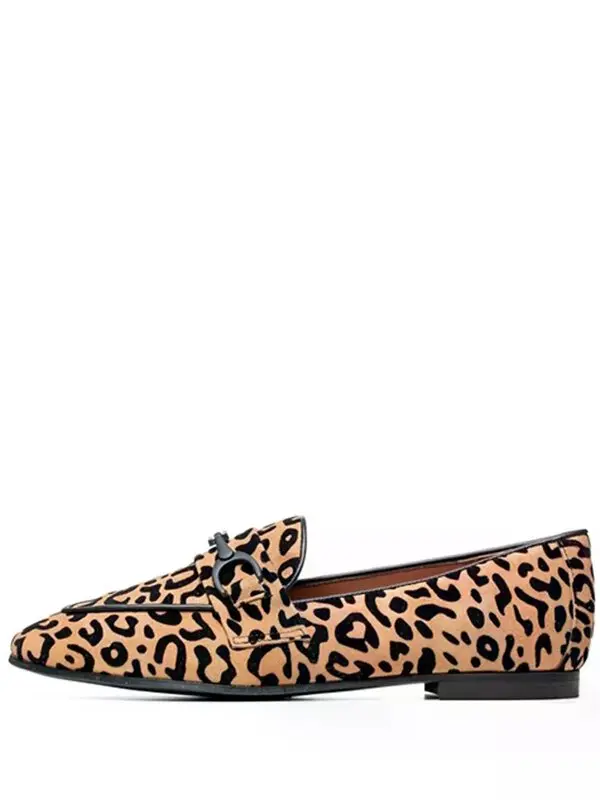 POCHE PARIS Leopard-print Buckle Loafers - Brown
