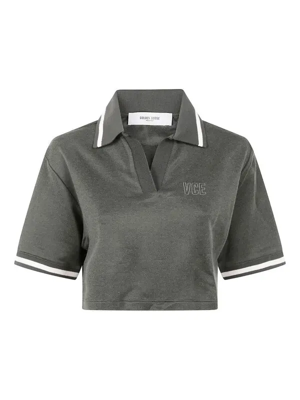 Golden Goose Cotton Cropped Polo Shirt