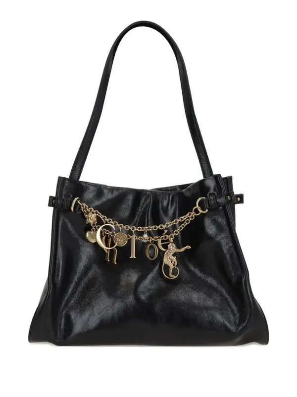 Chloé Charms Leather Shoulder Bag - Black