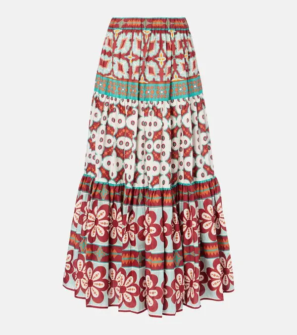 La DoubleJ Printed Cotton Maxi Skirt - Multicoloured