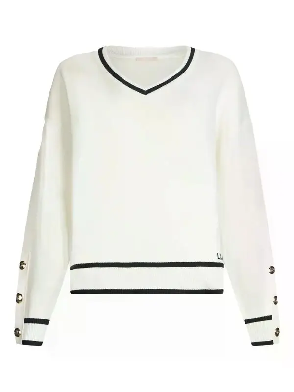 Liu Jo Striped Sweater With Button Detail