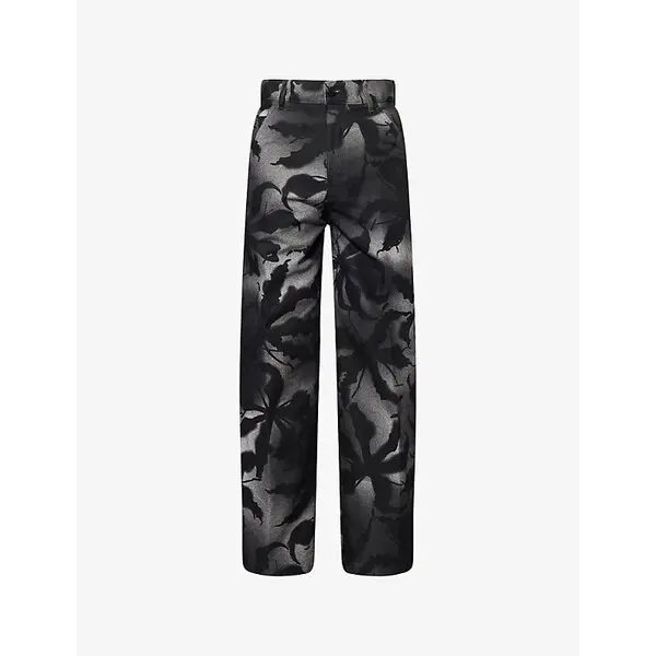 Dries Van Noten Graphic-pattern Cotton Trousers